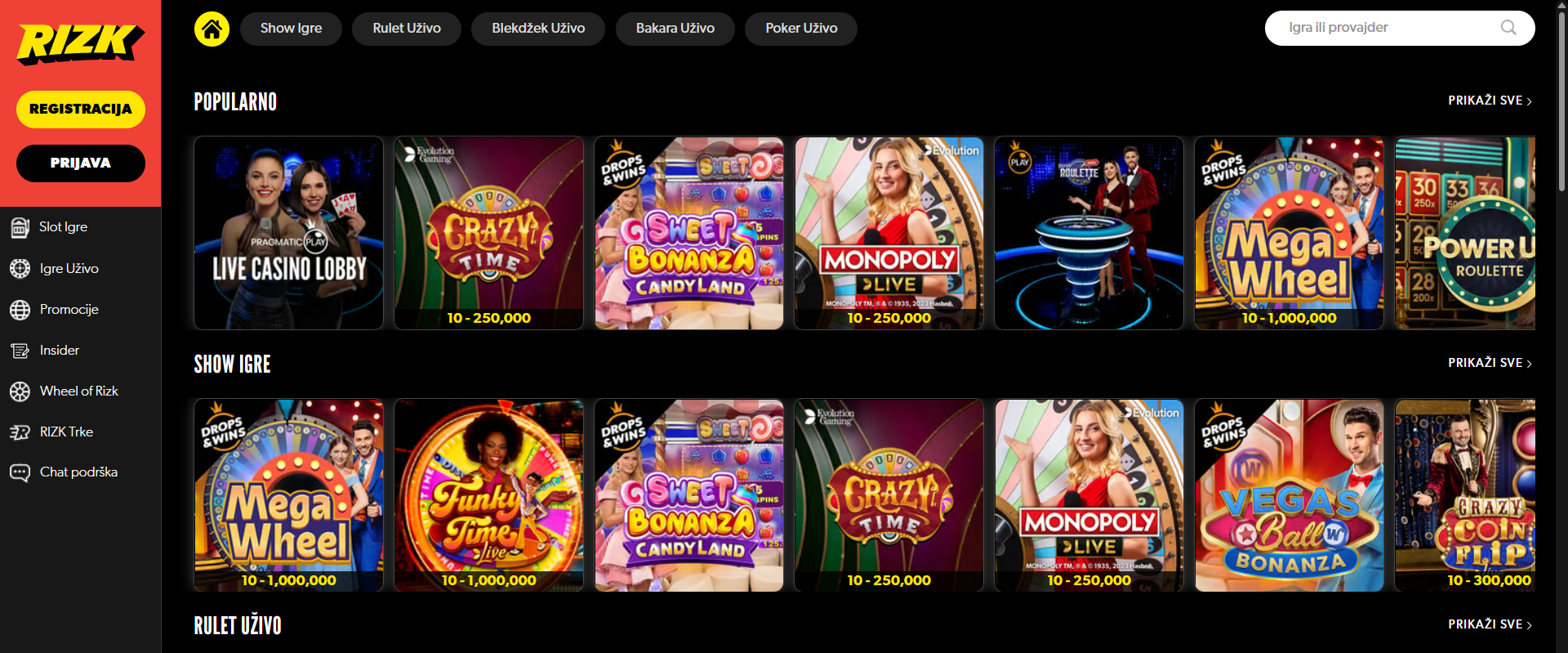 Rizk Srbija - Live Kazino